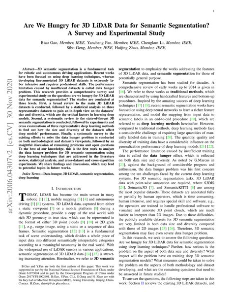 Pdf Are We Hungry For 3d Lidar Data For Semantic Segmentation