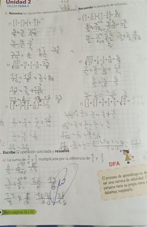 Resuelve Las Siguientes Operaciones Combinadas Recuerda La Jerarquía De Solución 5 2 3 2 X 4 4