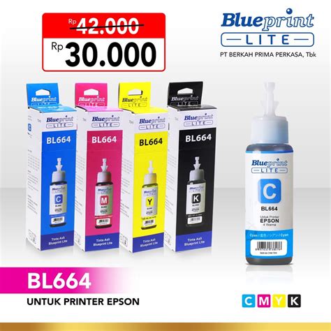 Jual Tinta Epson Blueprint Lite For Printer Epson L L Ml Shopee Indonesia