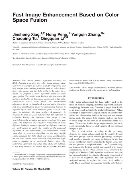 Pdf Fast Image Enhancement Based On Color Space Fusion