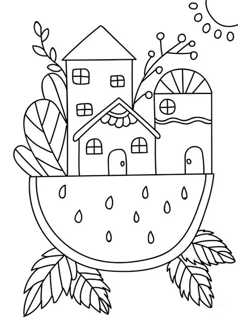 儿童简笔画房子涂色20张 几塔之家