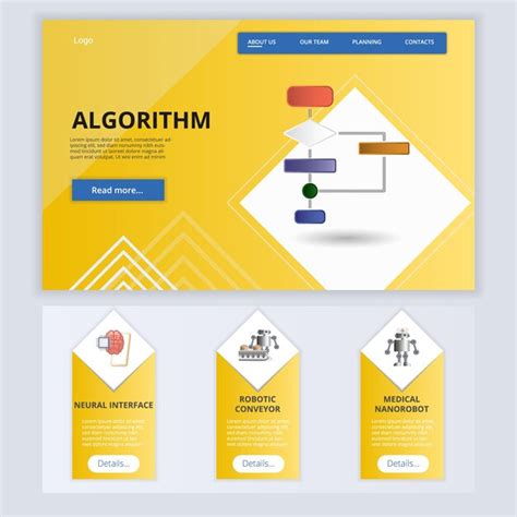 Premium Vector Algorithm Flat Landing Page Website Template Neural