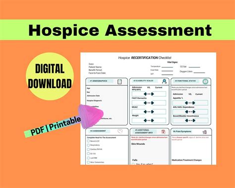 Hospice Assessment Form Hospice Nurse Cheat Sheet Hospice Recertification Checklist Nurse