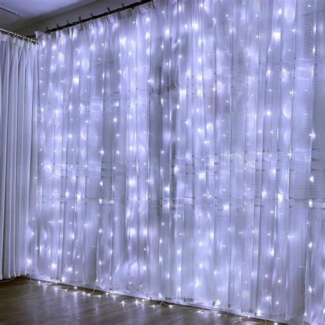Самая популярная гирлянда для окон и штор Водопад ширина 3м высота 2м цвет Белый холодный