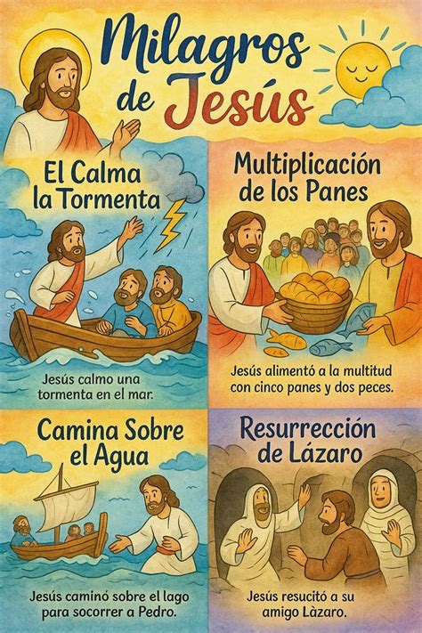 Afiche De Los Milagros De Jesús Milagros De Jesús Temas De