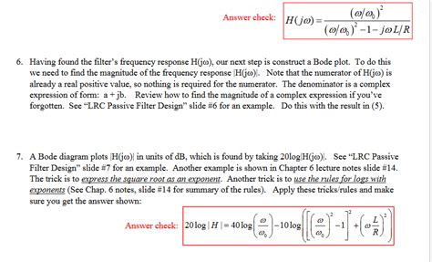Solved Answer check H jω ω ω jωL R ω ω Having Chegg com