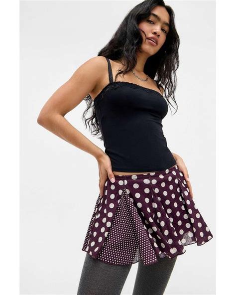 Urban Outfitters Uo Isabella Godet Mini Skirt In Red Lyst Uk