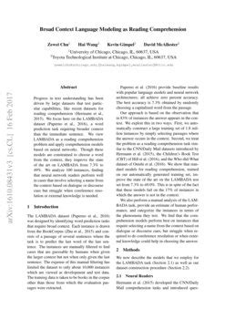 Broad Context Language Modeling As Reading Comprehension DeepAI