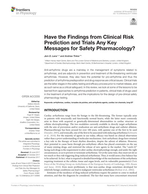 Pdf Have The Findings From Clinical Risk Prediction And Trials Any Key Messages For Safety