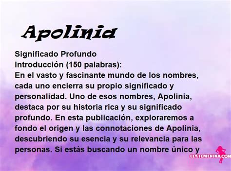 Significado Del Nombre Apolinia Ley Femenina Frases Para Mujeres