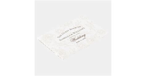 Elegant Gold Floral Wedding Guest Book Zazzle