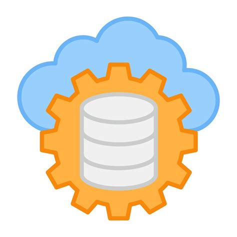 Cloud With Gear And Database Cloud Data Management 40210750 Vector Art