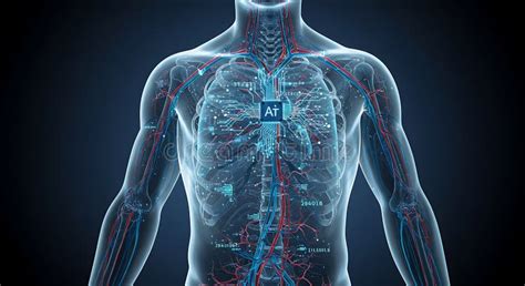 Ai Generated Human Body With Integrated Circuitry A Futuristic Medical