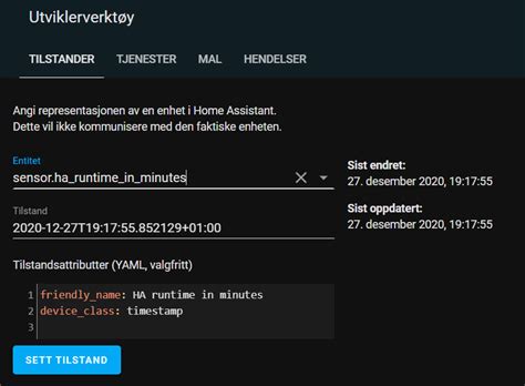 uptime sensor not showing minutes anymore configuration home