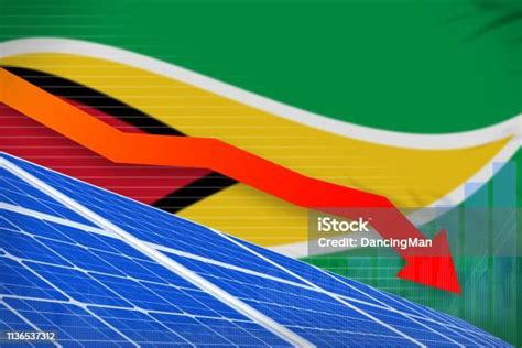 가이아나 태양 에너지 파워 하강 차트 화살표 아래로환경 자연 에너지 산업 그림 3d 일러스트레이션 0명에 대한 스톡 사진 및 기타 이미지 Istock