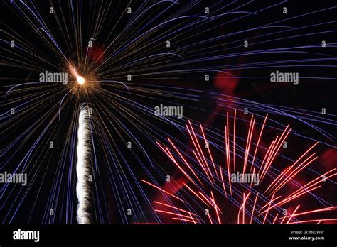 An Image Of Exploding Fireworks Stock Photo Alamy