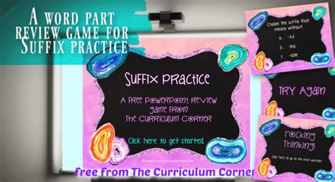 Suffix PowerPoint Game The Curriculum Corner 4 5 6 Worksheets Library