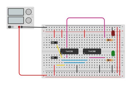Circuit Design Half Adder Tinkercad