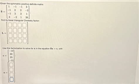 Solved Given The Symmetric Positive Definite Matrix 1 1 3