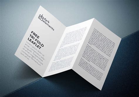 Dark Trifold Leaflet Mockup Psd