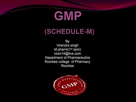 Gmp Good Manufacturing Practices Pptx Manufacturing Industry Industries