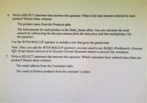 Solved Chapter 6 How To Code Summary Queries Exercises 1 Chegg