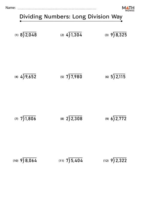 Long Division Worksheets Math Monks Worksheets Library
