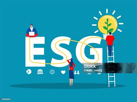 Esg 또는 생태 문제 개념 사업가 모종 성장 투자 개념 벡터 일러스트레이터 환경 사회 지배 구조에 대한 스톡 벡터 아트 및 기타 이미지 환경 사회 지배 구조