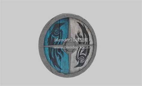 Blender 《刺客信条：英灵殿》盾牌3d模型素材资源免费下载 Blender3d模型库