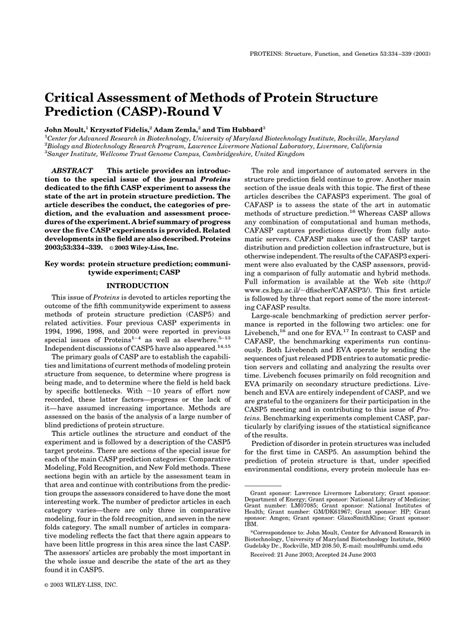 pdf critical assessment of methods of protein structure prediction