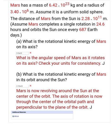 Solved Mars Has A Mass Of 6 42 X 1023 Kg And A Radius Of