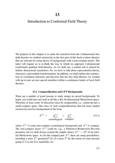 introduction to conformal field theory chapter 13 a primer on