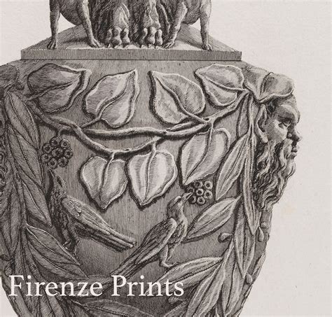 Piranesi Etching Print Set Of 6 Prints Marble Vase Etching Print 6