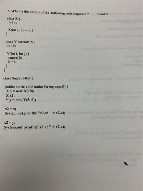 solved 6 what is the output of the following code sequence
