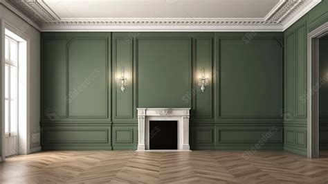 무료 전통적인 벽난로 문과 녹색 쪽모이 세공 마루 바닥을 갖춘 스칸디나비아 홈 3d 일러스트레이션을 환영합니다 Ppt 배경 Slidesdocs