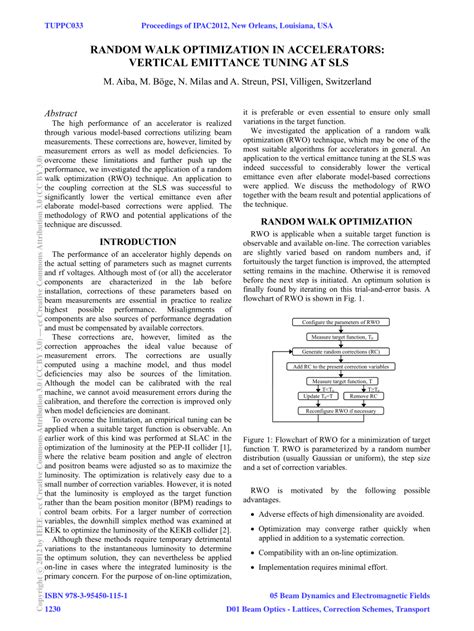 Pdf Random Walk Optimization In Accelerators Vertical Emittance Tuning At Sls