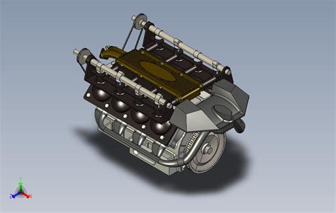 V8发动机引擎iges模型图纸免费下载 懒石网