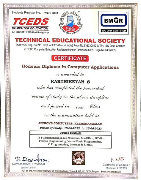 Completed Hdca Course In Native Karthi Keyan Posted On The Topic