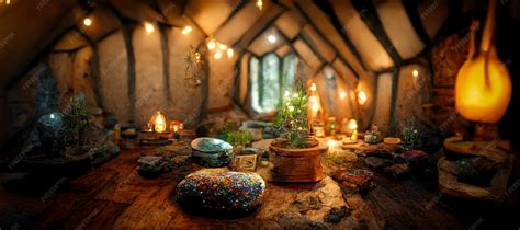 Spectacular Interior Of A Fantasy Medieval Cottage Digital Art 3d
