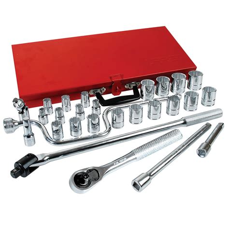 Urrea 54124 12” Drive 12 Point Socket Set With Accessories 28 Pieces Urr54124