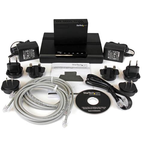StarTech1 Port To 4 Port VDSL2 Ethernet Extender Kit Over Single Pair Wire 1km Built In Switch