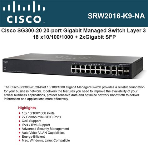 Cisco SG Port Gigabit Managed Switch Layer X