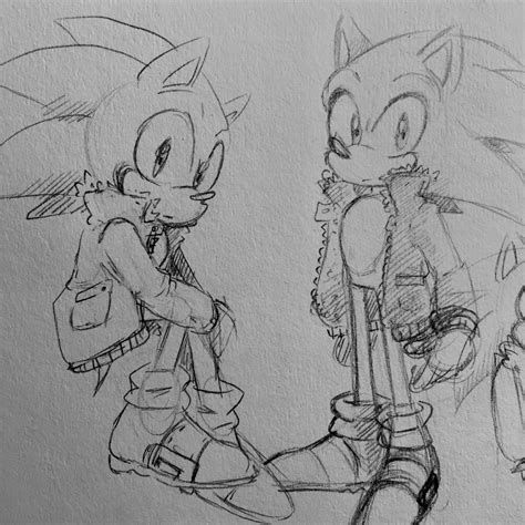Its Another Wolf Bite Doodled A Sonic In A Comfy Jacket During Class