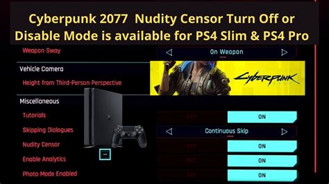 Cyberpunk 2077 Nudity Censor Turn Off Or Disable Mode Is Available For PS4 Slim PS4 Pro YouTube