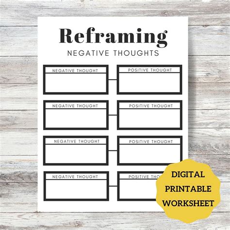 Reframing Worksheet Techniques For Shifting Perspectives