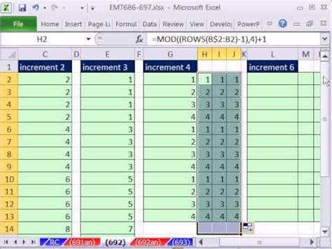 Excel Magic Trick 692 More About Incrementing Numbers In Formulas YouTube