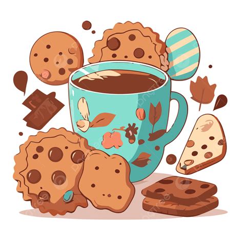 쿠키와 코코아 벡터 쿠키와 쿠키 세트 만화와 스티커 클립 아트 커피 상표 클립 아트 Png 일러스트 및 벡터 에 대한 무료 다운로드 Pngtree