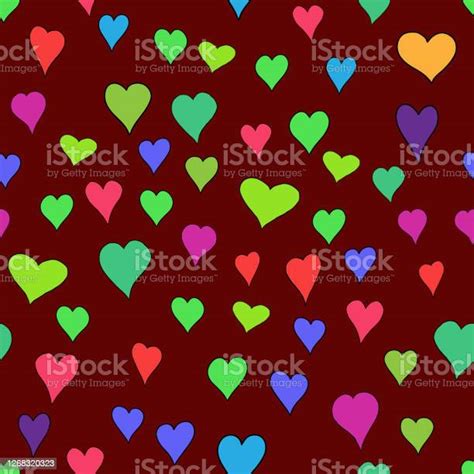 혼돈의 벡터 색깔 의 낙서 마음 원활한 패턴 발렌타인 데이 공휴일에 대한 스톡 벡터 아트 및 기타 이미지 공휴일 귀여운