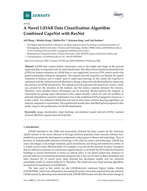 Pdf A Novel Lidar Data Classification Algorithm Combined Capsnet With