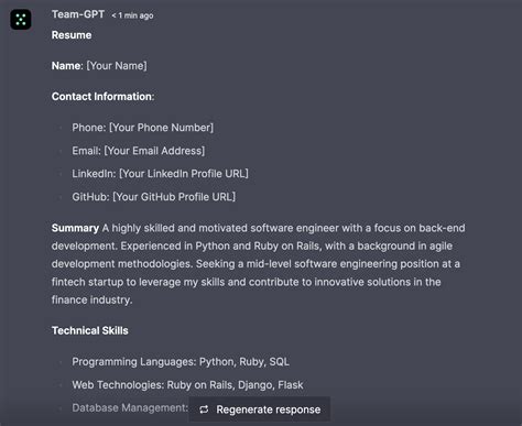 How To Use ChatGPT To Write Resume Step By Step Guide Team GPT